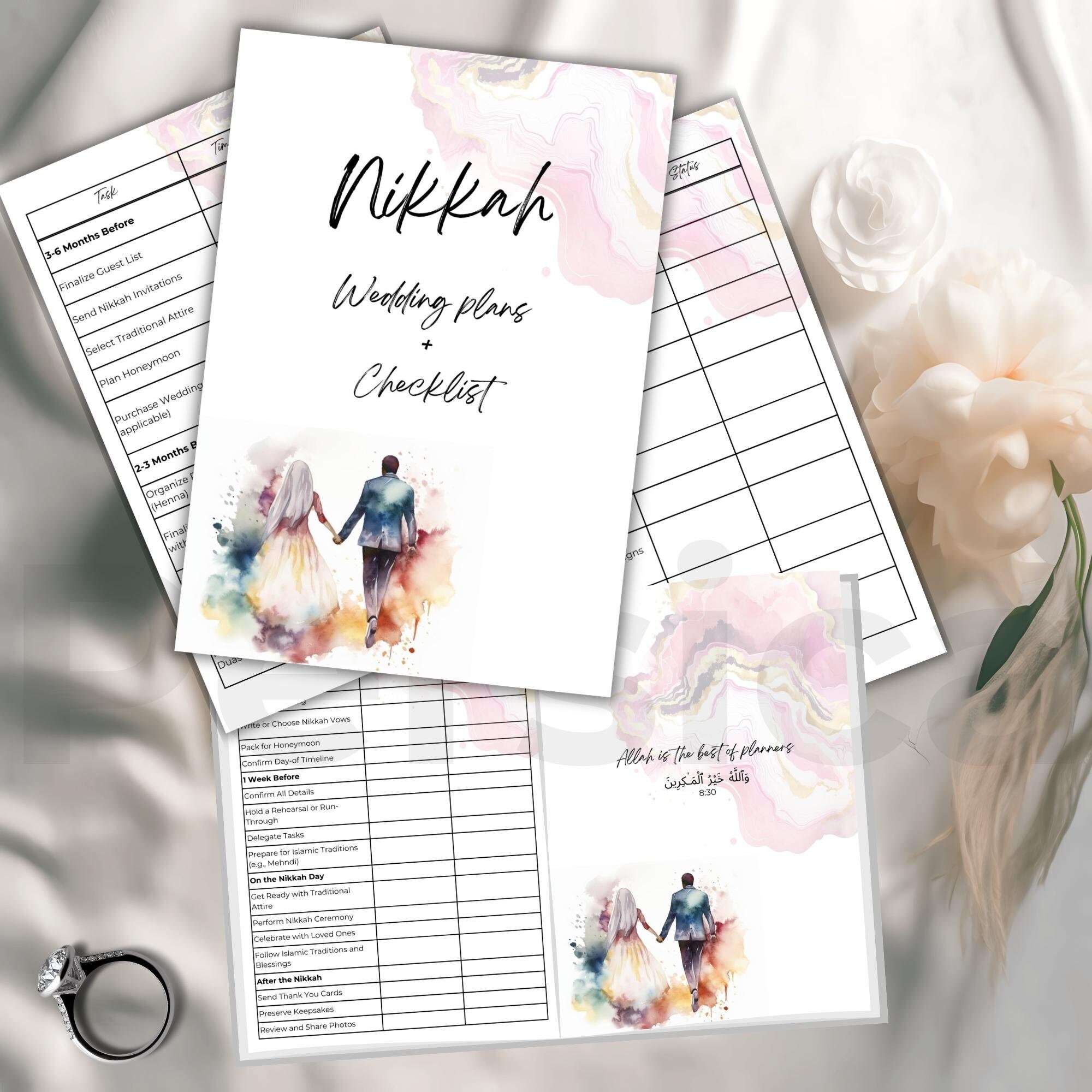 Muslim Wedding Checklist, Nikkah Planner, Editable Template, Islamic ...