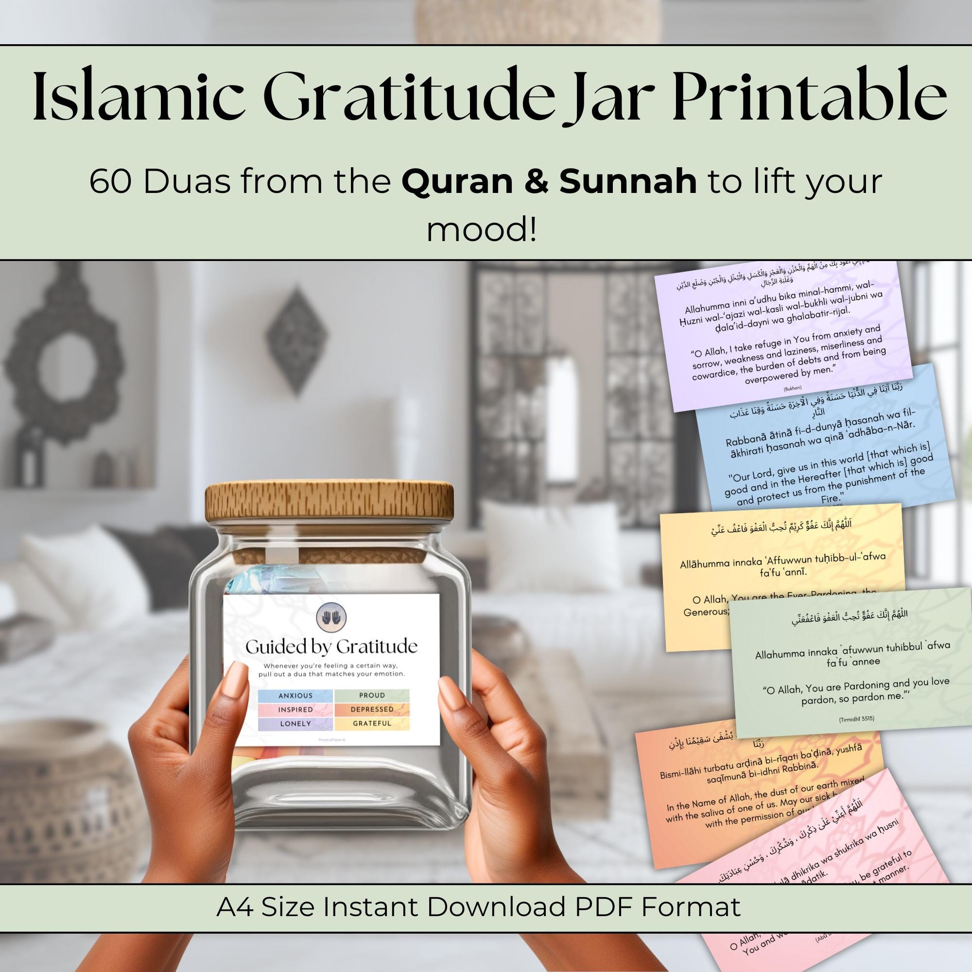 Ramadan Gift, Islamic Dua Jar Printable, DIY INSTANT DOWNLOAD, Eid 2025 ...