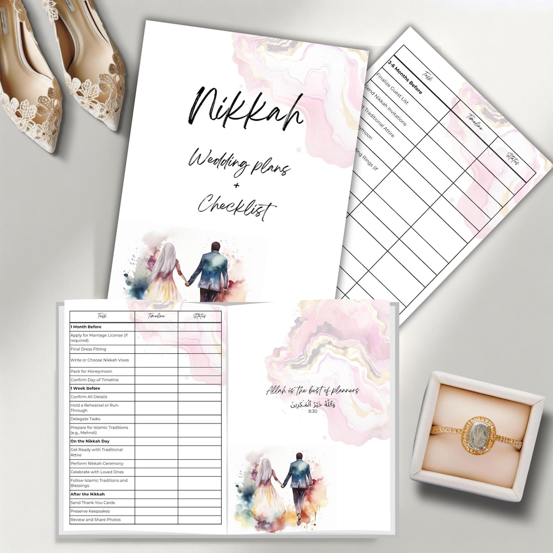 Muslim Wedding Checklist, Nikkah Planner, Editable Template, Islamic ...