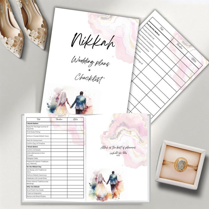 Muslim Wedding Checklist, Nikkah Planner, Editable Template, Islamic ...