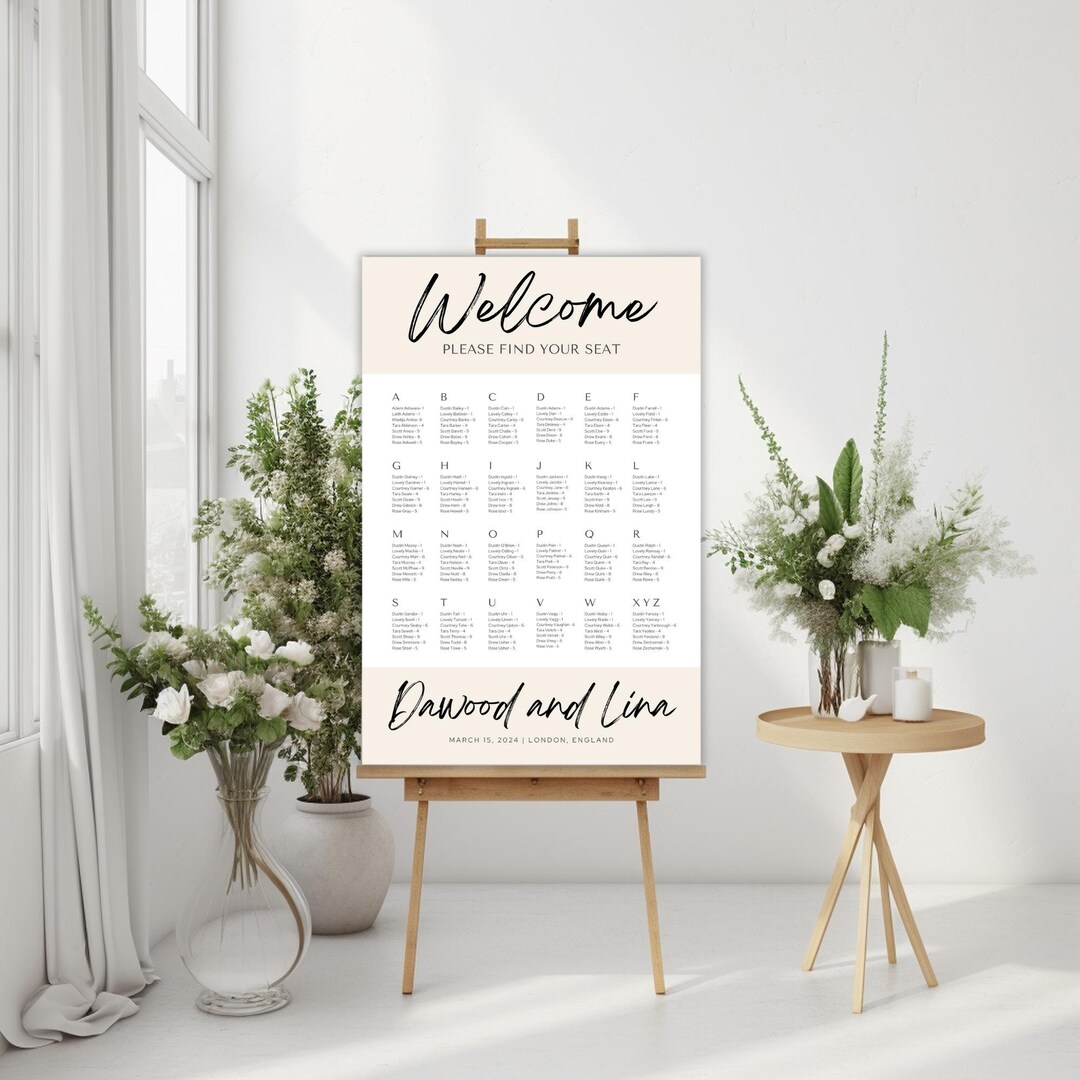 Seating Arrangement Editable Template, Muslim Nikkah Wedding, INSTANT ...