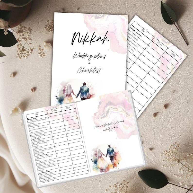 Muslim Wedding Checklist, Nikkah Planner, Editable Template, Islamic ...