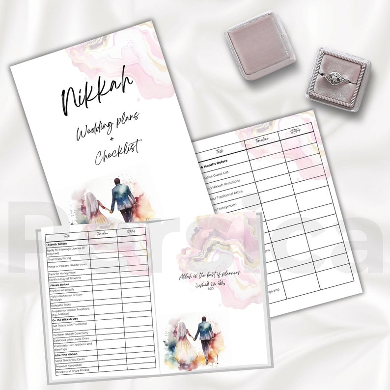Muslim Wedding Checklist, Nikkah Planner, Editable Template, Islamic ...