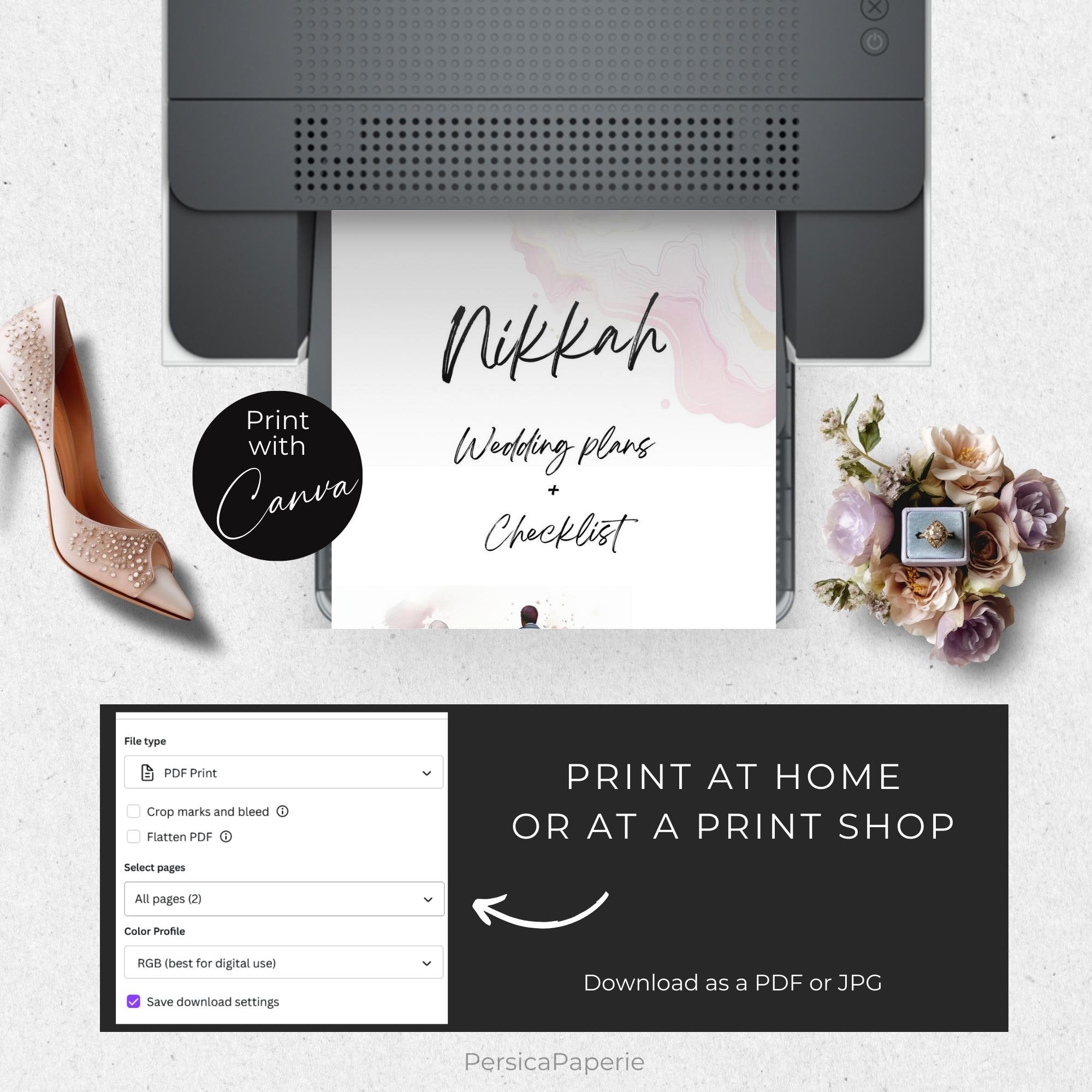 Muslim Wedding Checklist, Nikkah Planner, Editable Template, Islamic ...
