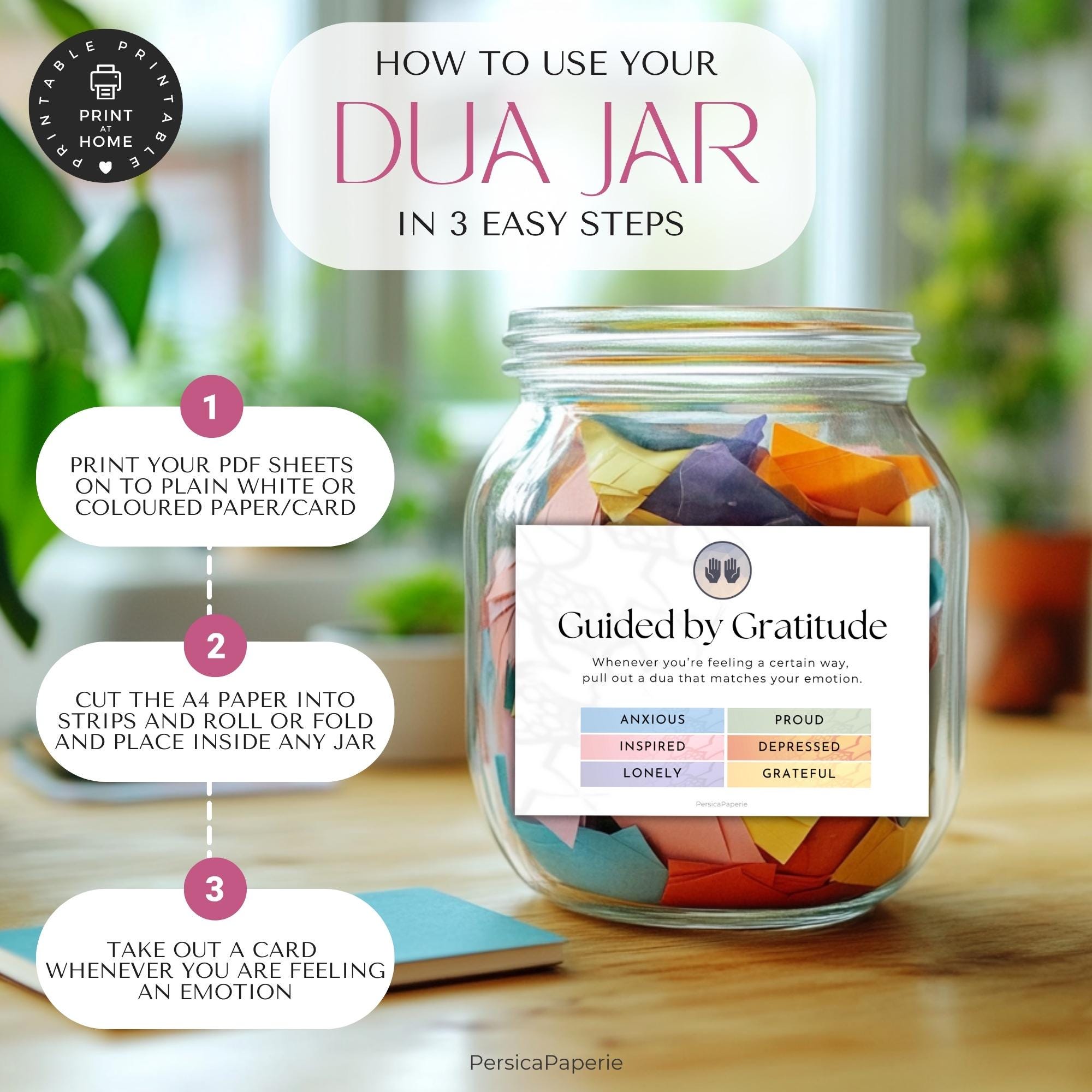 Ramadan Gift, Islamic Dua Jar Printable, DIY INSTANT DOWNLOAD, Eid 2025 ...