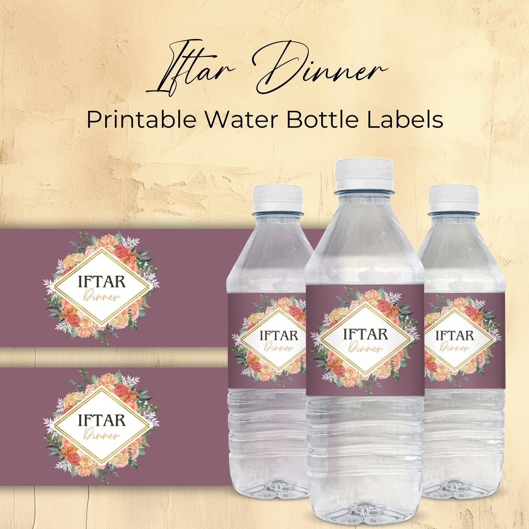 Art Deco Iftar Dinner Party Water Bottle Label, INSTANT DOWNLOAD, DIY ...
