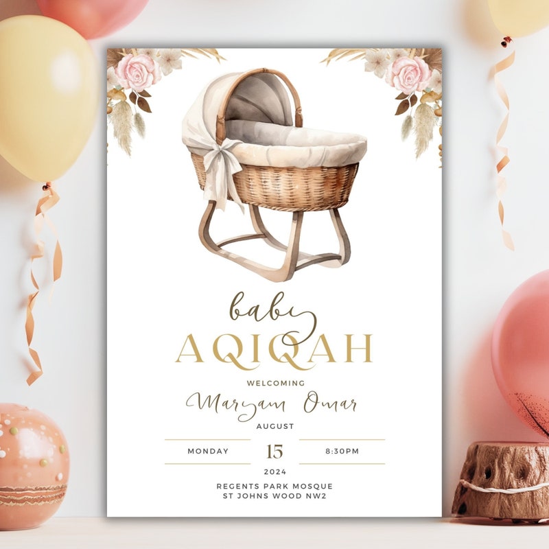 Aqiqah Invitation Card - Etsy