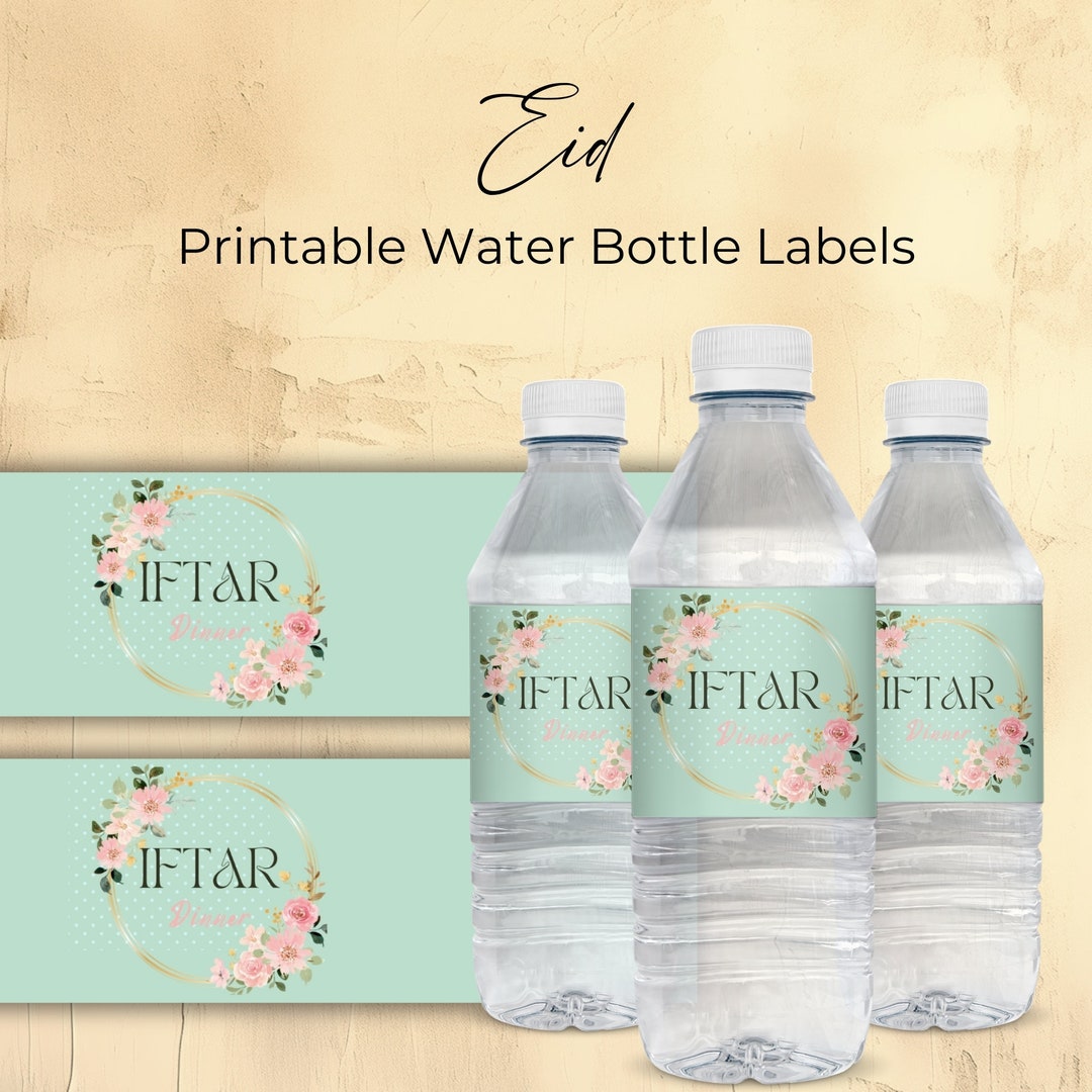 Iftar Dinner Party Water Bottle Label, INSTANT DOWNLOAD, DIY Ramadan ...