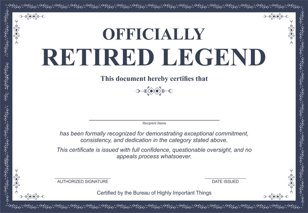 Certified Overthinker Certificate Printable | Funny Overthinking Award ...