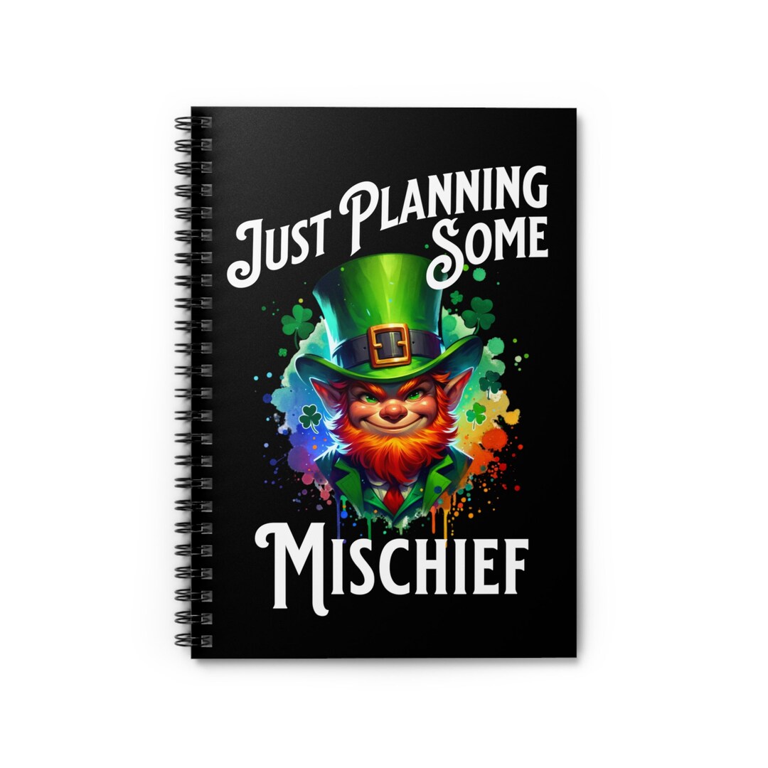 Mischievous Leprechaun Notebook, St. Patrick's Day Themed Spiral ...