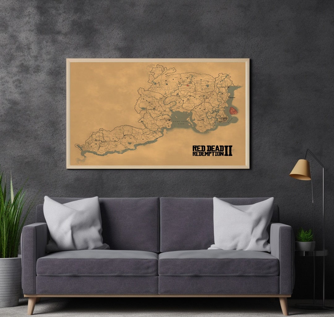 RDR2 World Map Videogame Poster - Etsy UK
