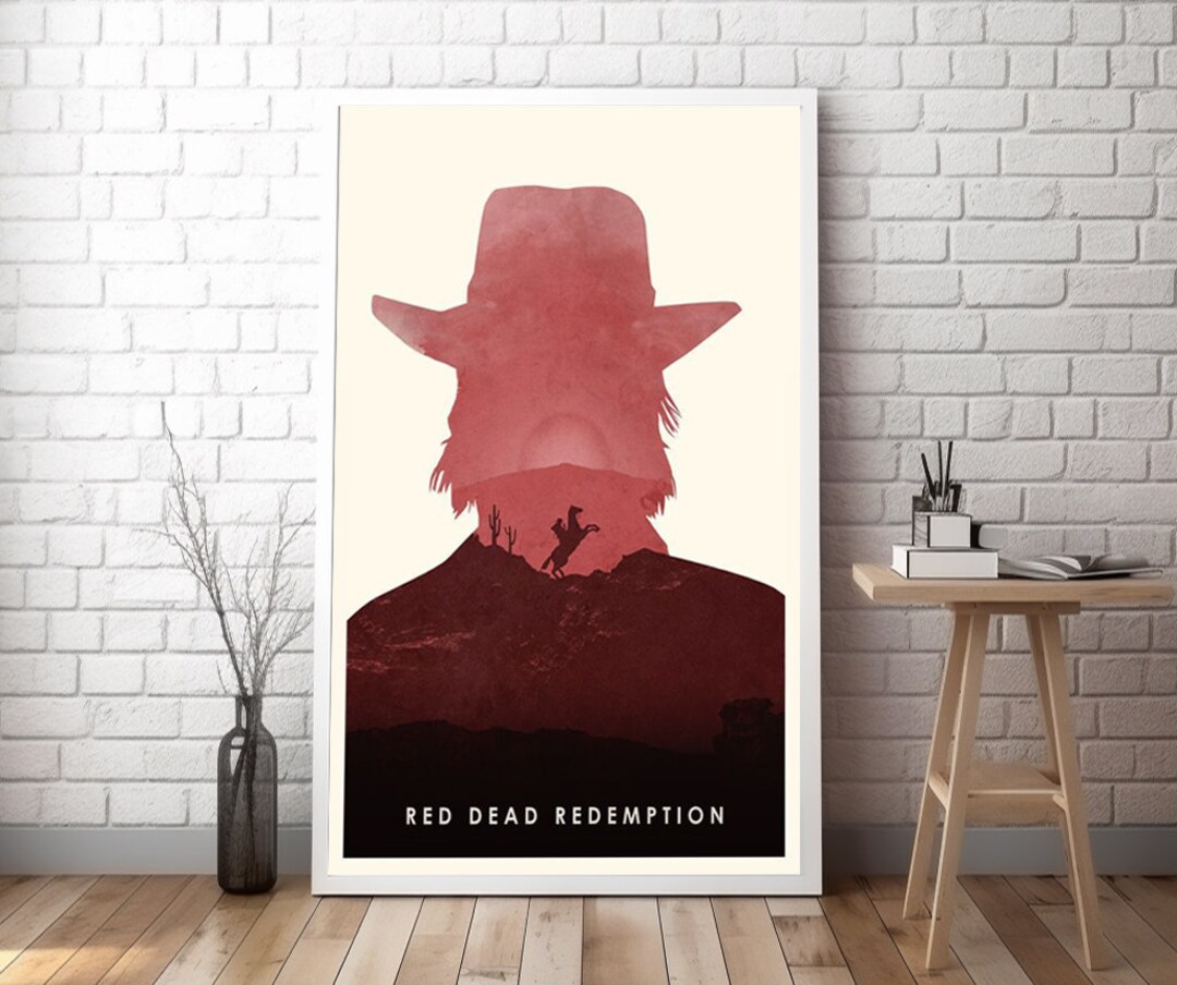 RDR2 Arthur Morgan Silhouette Videogame Poster - Etsy