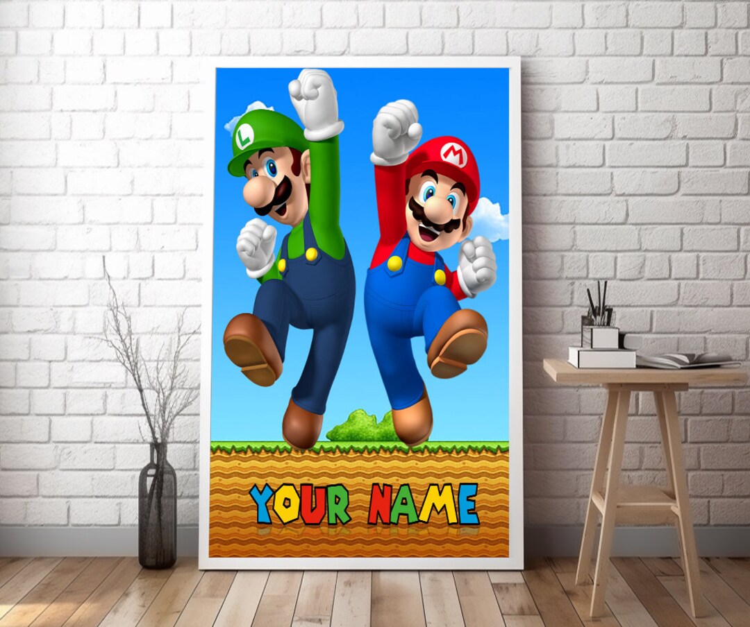 Personalized Supermario Poster Mario & Luigi Custom Poster - Etsy