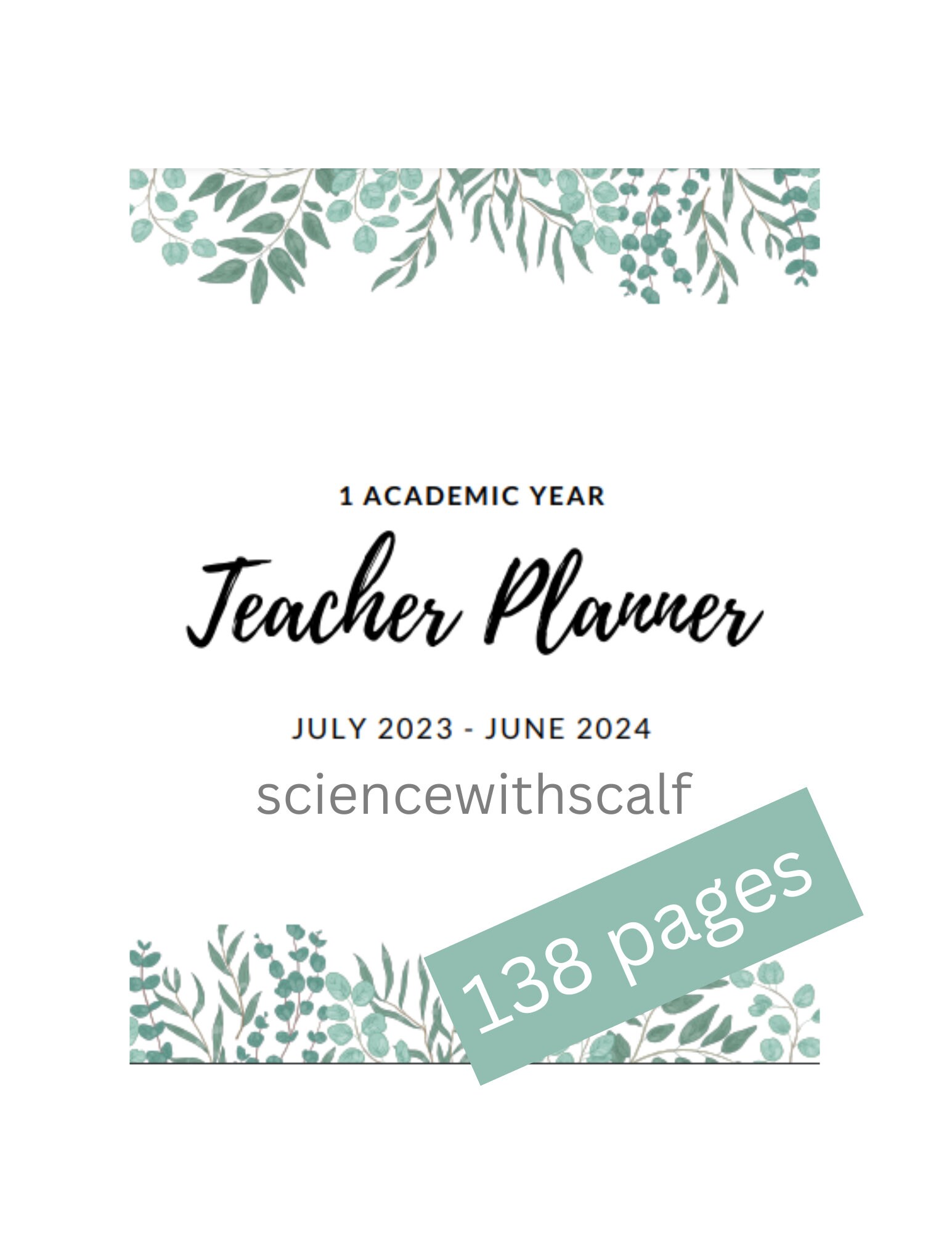 Teacher Planner - Printable - Plant Theme - Etsy