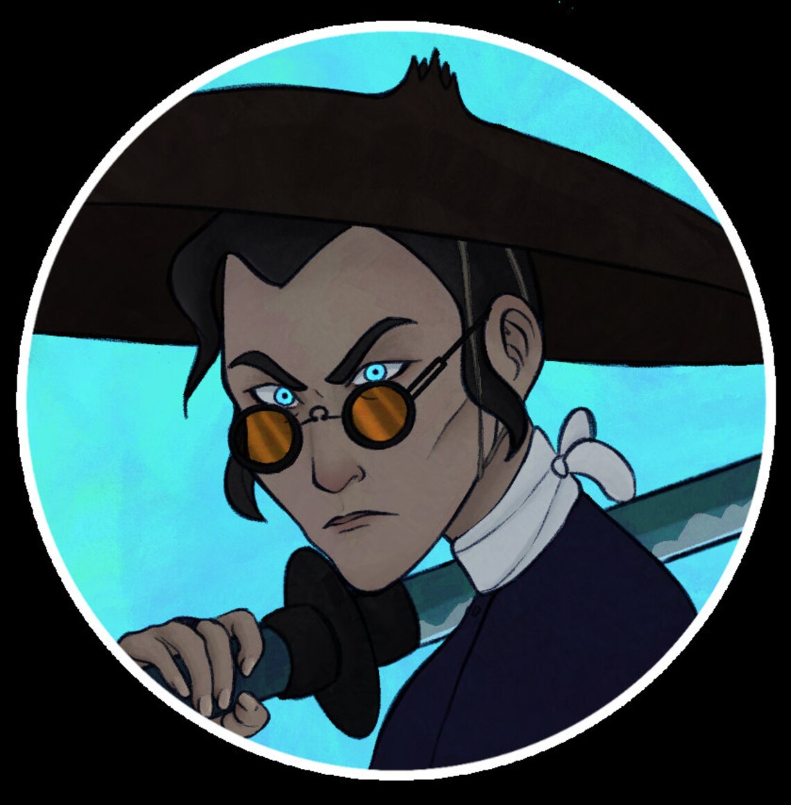 Mizu Blue Eye Samurai Sticker - Etsy