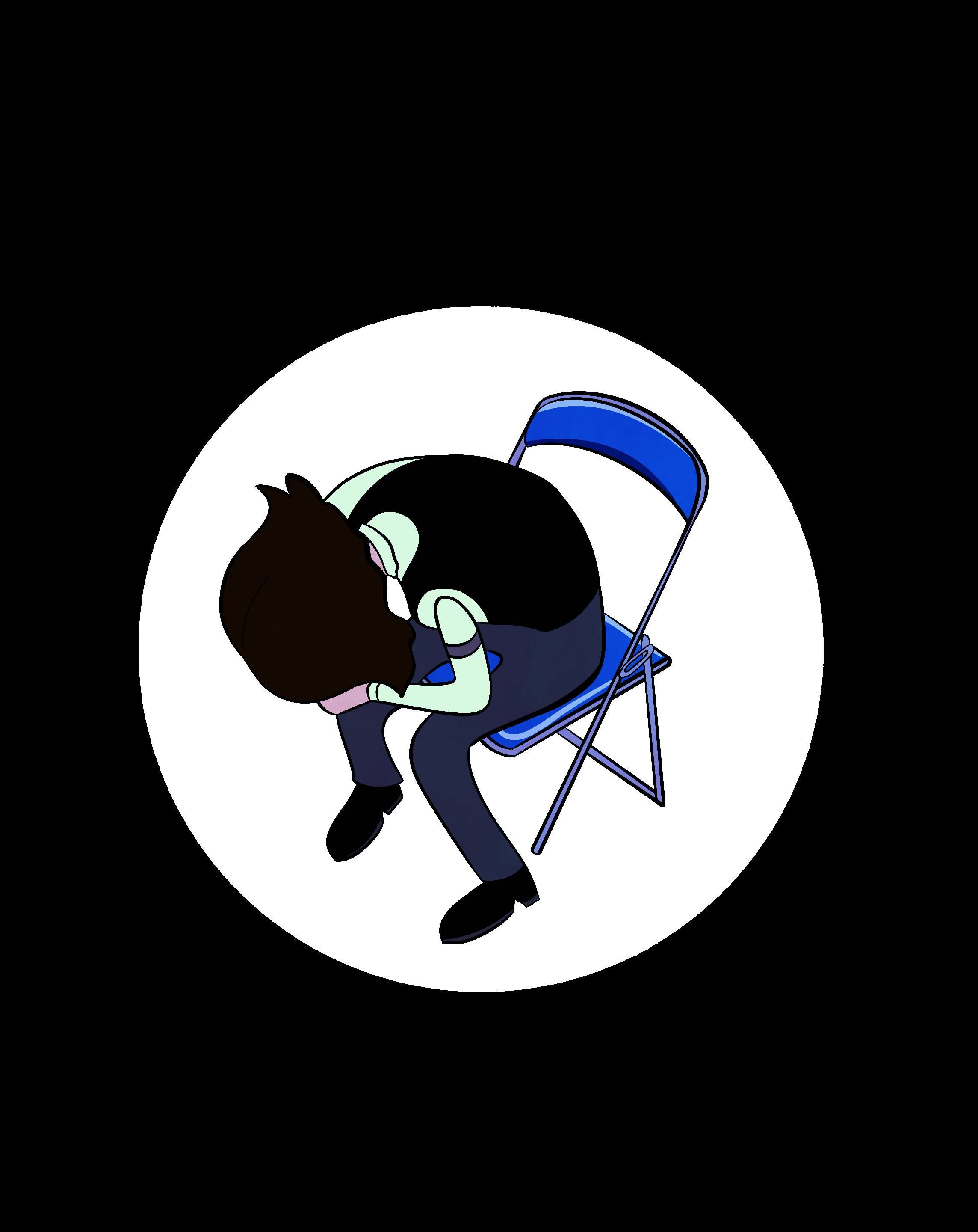 Simon in the Shinji Chair Sticker - Etsy