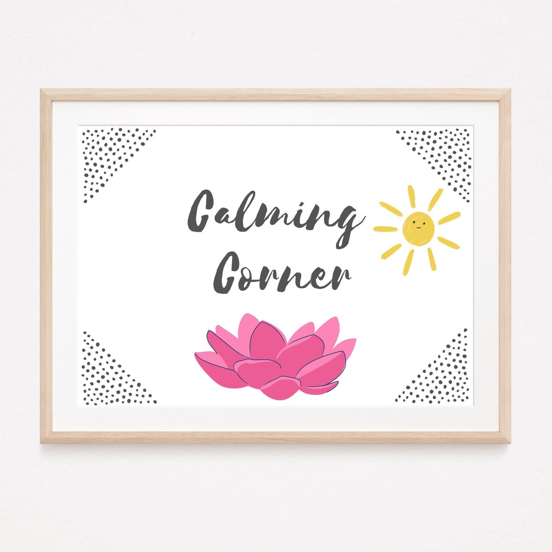 A Zen Calming Corner Sign Safe Space Wall Art Classroom - Etsy