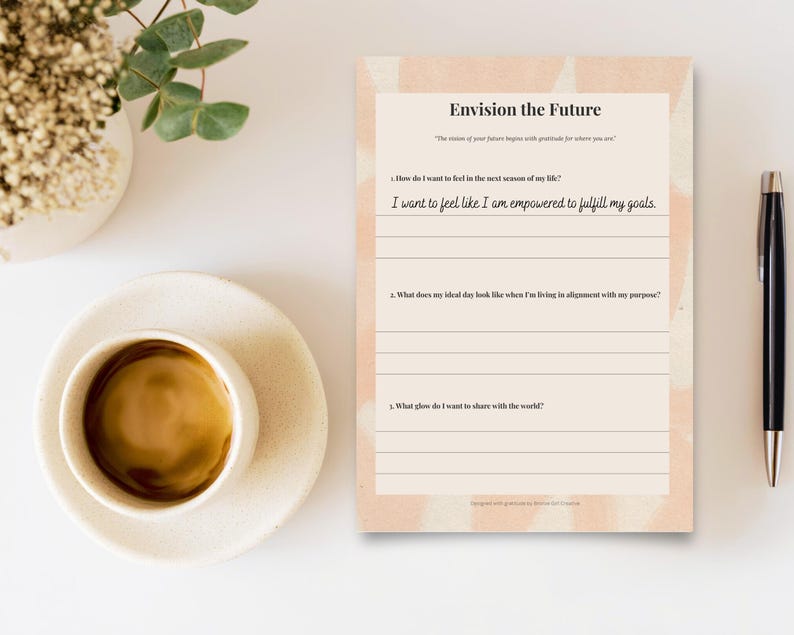 Vision Reflection Worksheet : Printable Self-discovery Journal Pages ...