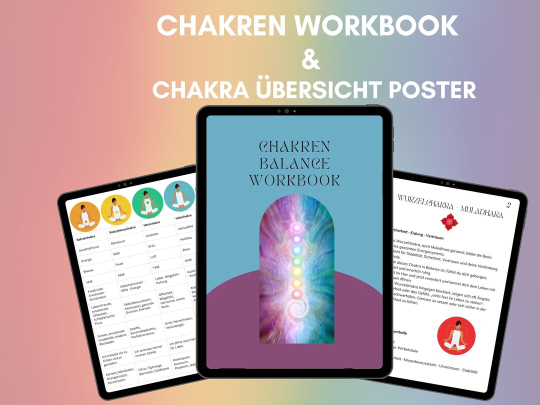 Chakra Balance Workbook + Chakra Overview Poster | 7 Chakra Guide ...