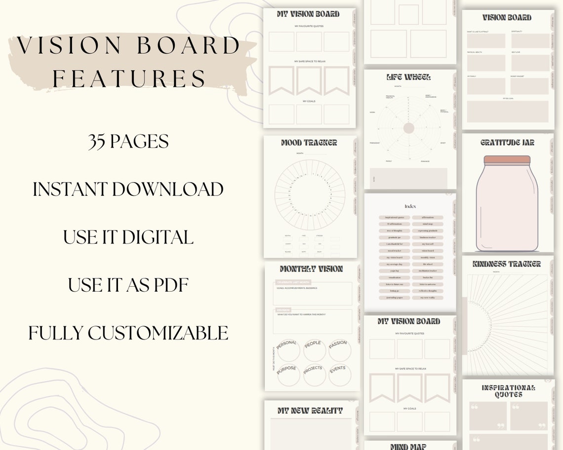 Future Vision Board Book Kits for Mind Mapping, Law of Attraction Self ...