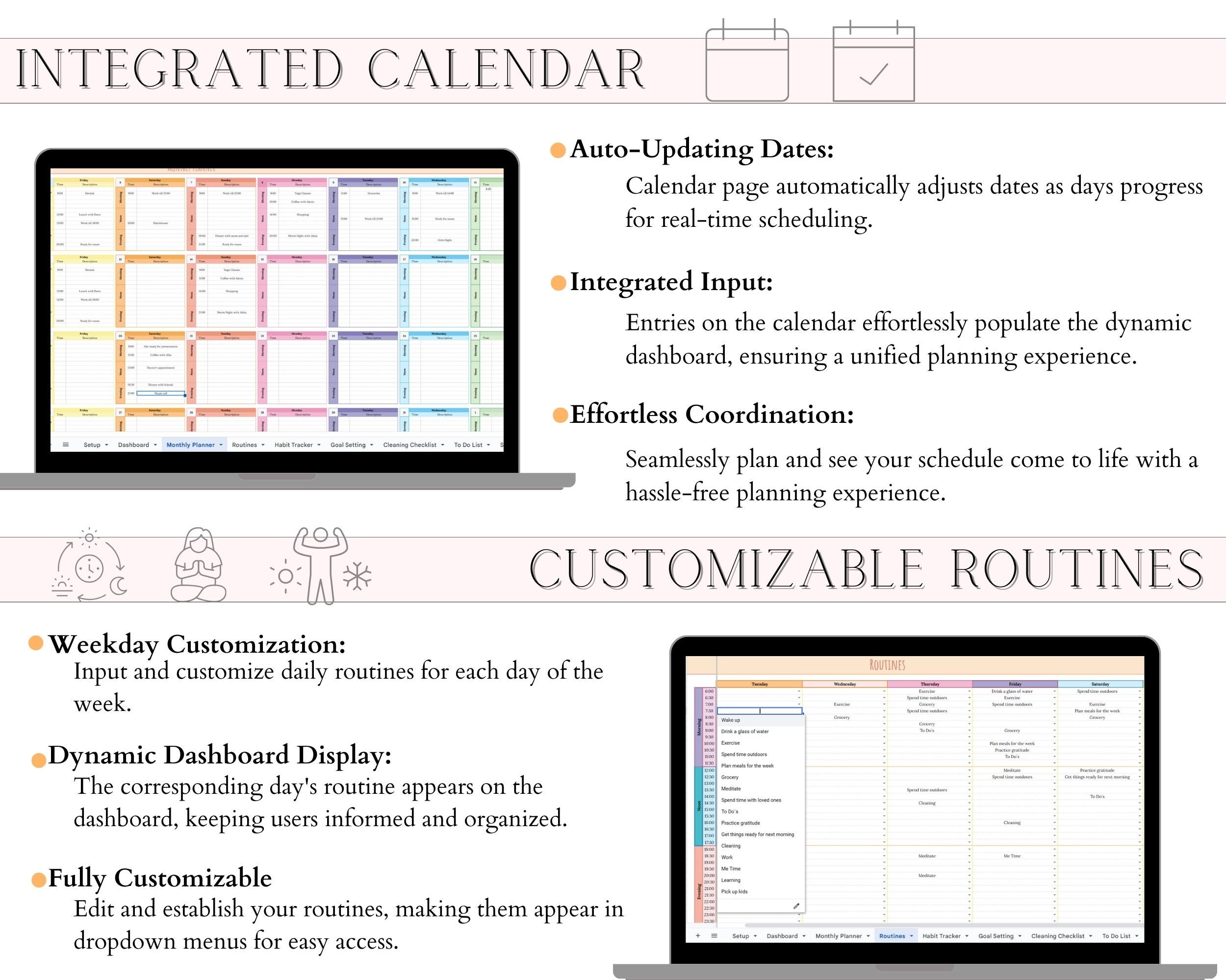 2024 Dated Planner, Daily Digital Time Management Planner Template ...
