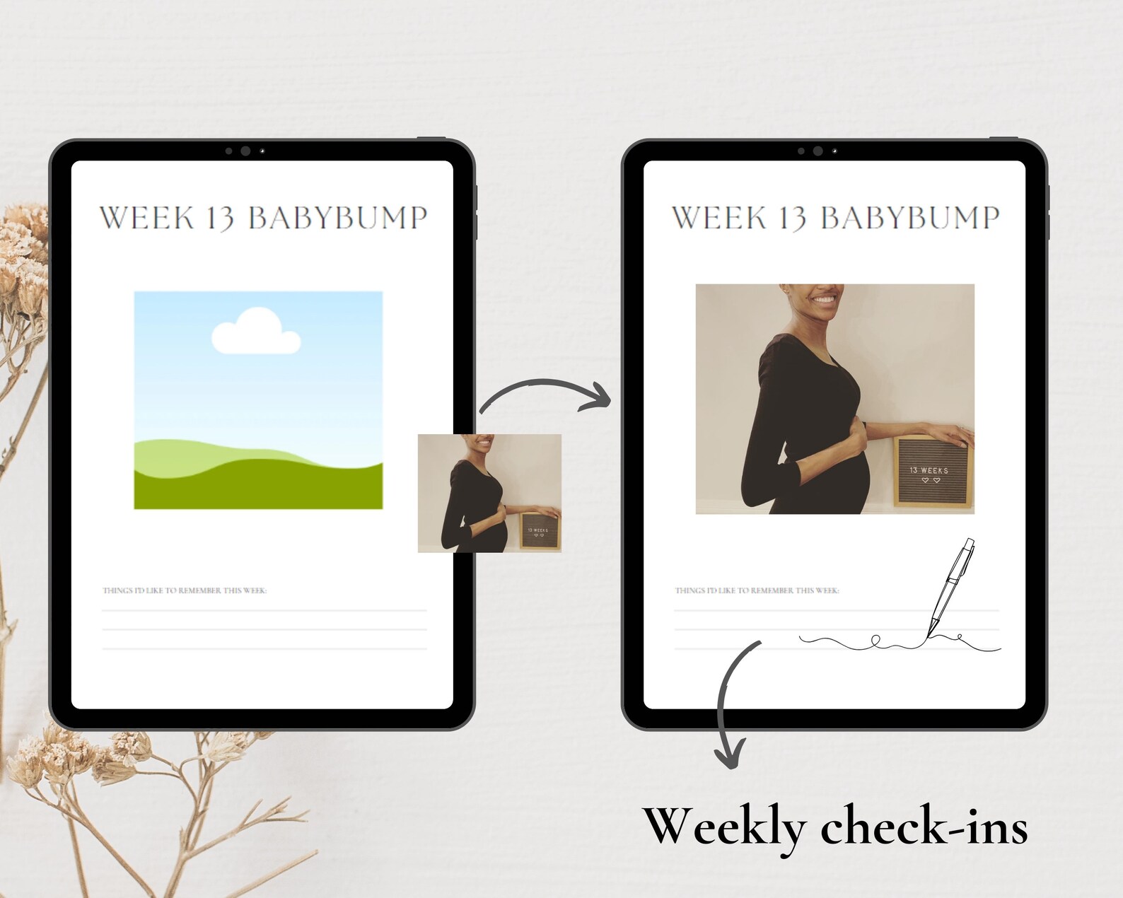 Weekly Pregnancy Journal Printable Pregnancy Journey Diary With Baby ...