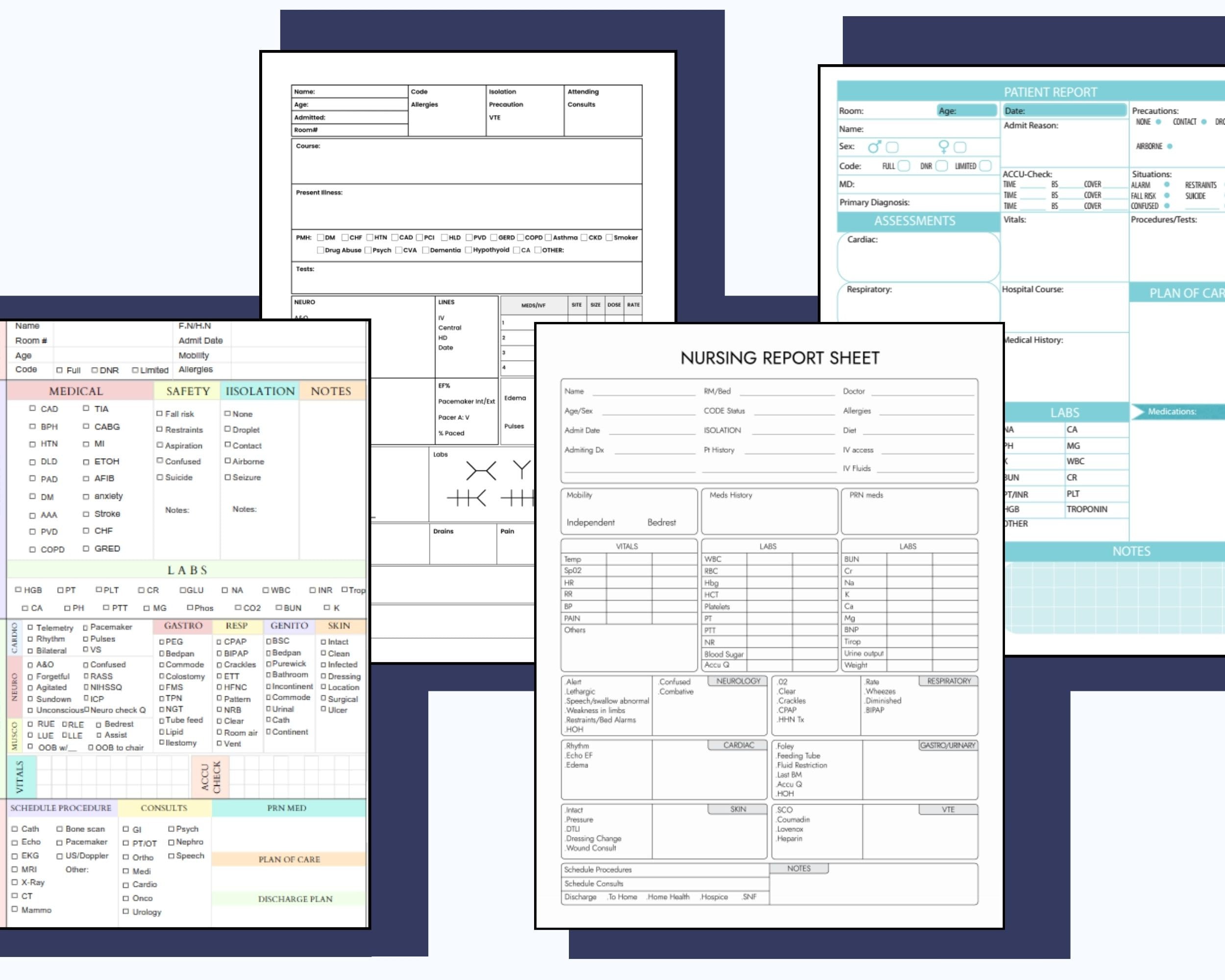 SBAR Nurse Report Pcu Brain Sheet Icu Nurse Report Sheet Cvicu Medsurg ...