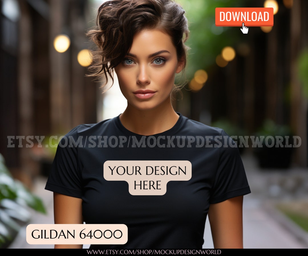 Gildan 64000 Mockup Gildan 64000 Mockup Black Black Gildan Etsy