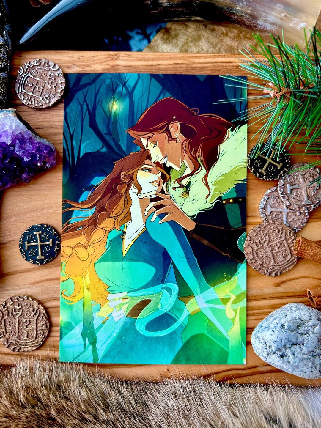 Loki Sigyn Art Postcard | Norse Mythology Art Print | Viking Gods ...