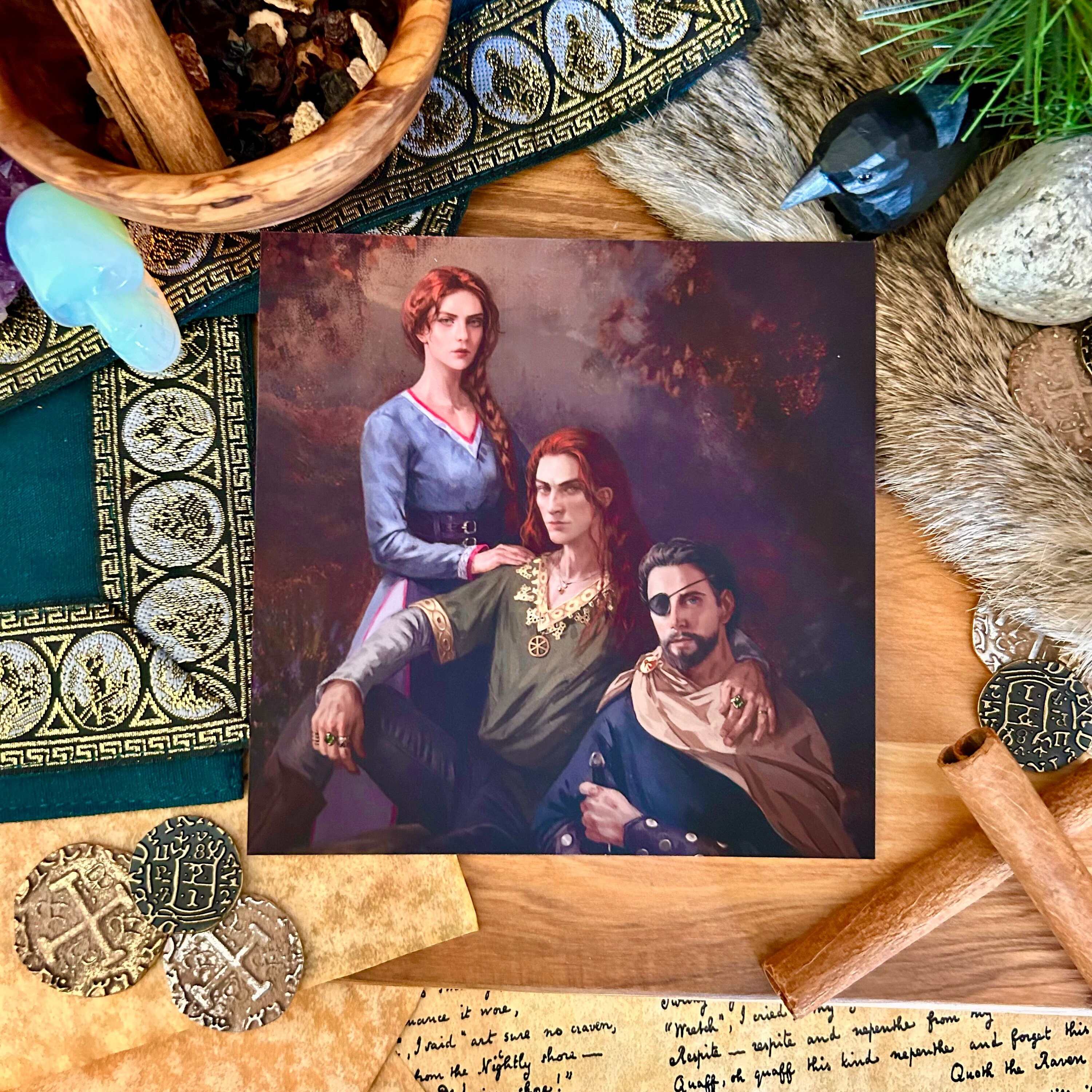 Loki, Sigyn, and Odin Matte Postcard Print: Mythology Art, Loki Fan ...