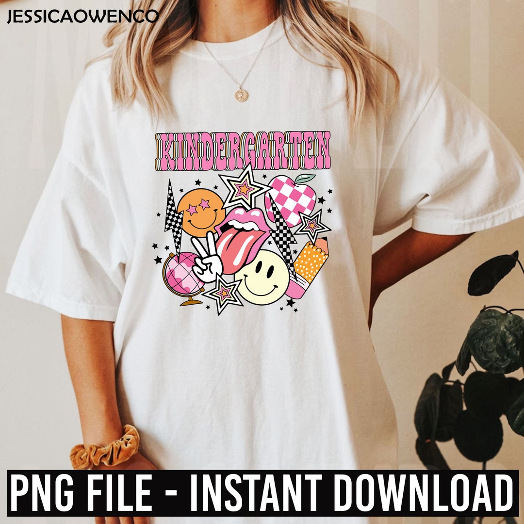 Kindergarten Retro Groovy Back to School Png Kindergarten - Etsy