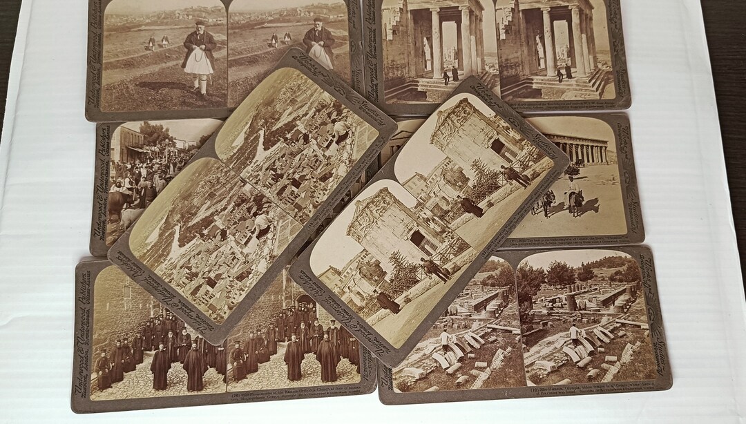 Antique 1907 Real Vintage Photos Set of 8 Stereoview Athens Greece - Etsy