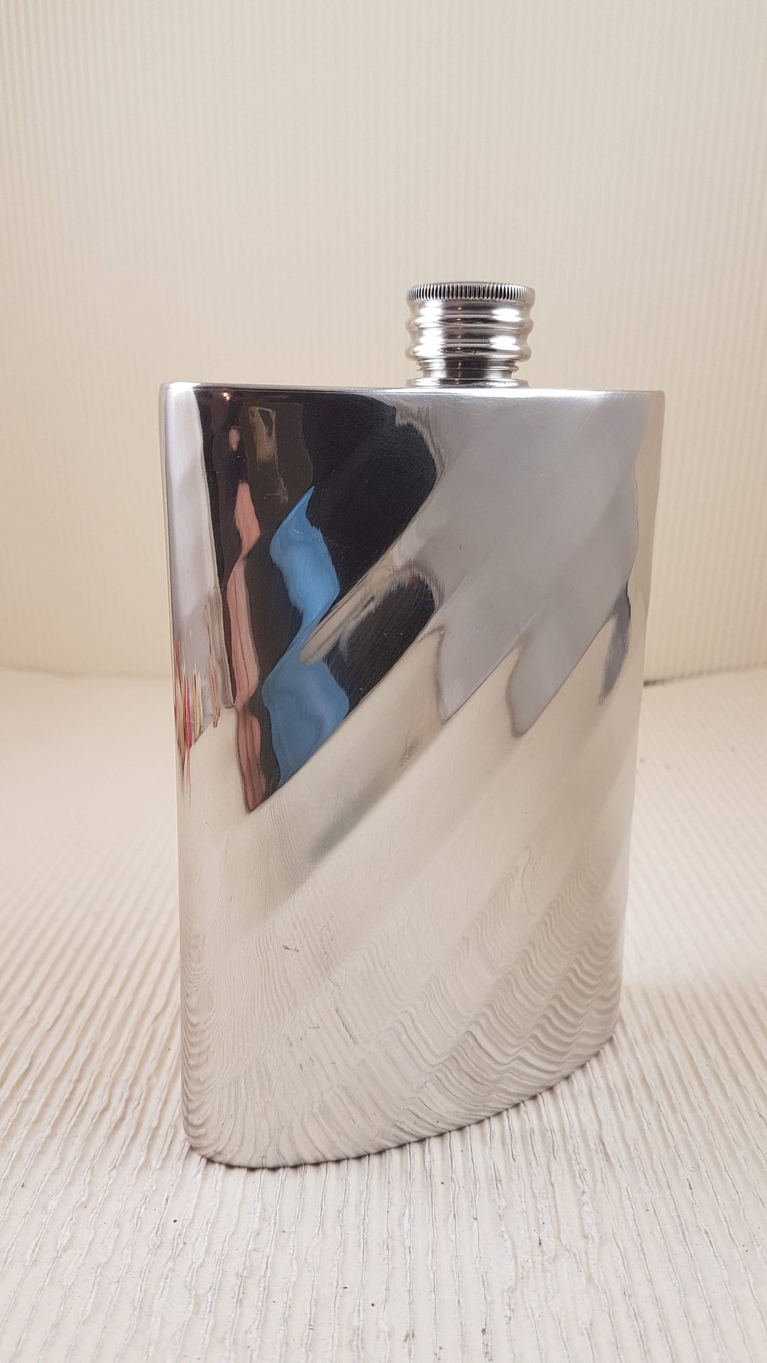 Vintage Tin Lined Hip Flask Pewter Made in England 8 Ounces - Etsy
