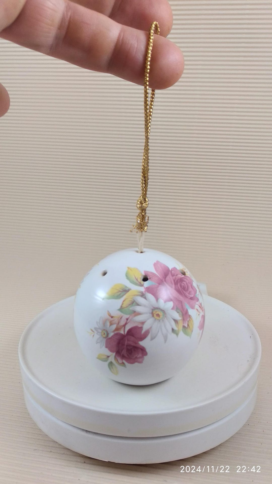 Vintage Ceramic Pomander With Colorful Floral Bouquet - Etsy