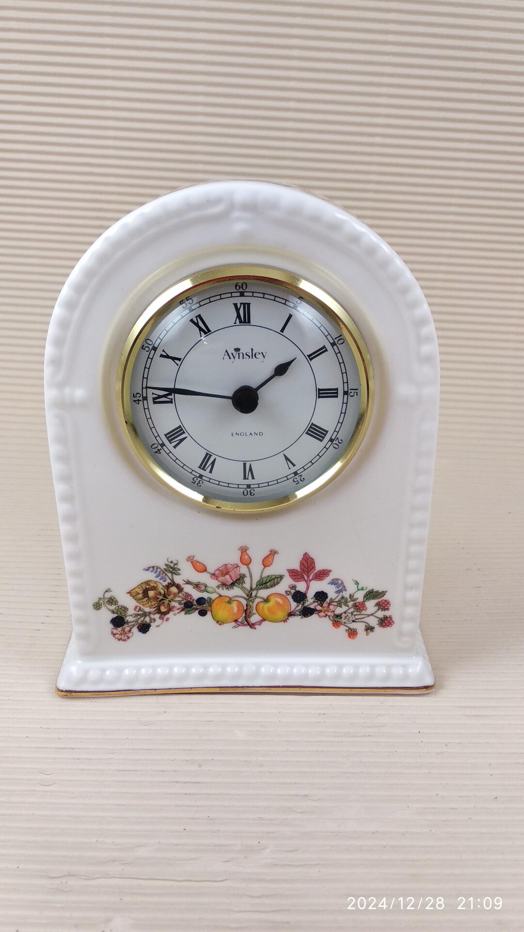 Vintage Mantel Clock Cottage Garden by AYNSLEY Table Clock - Etsy
