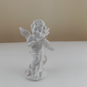 Vintage Cherub Figurine Angel Playing Music - Etsy