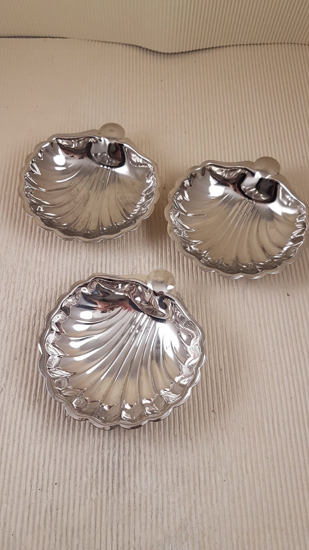 Vintage Cute Silver Shell Bowl Made in England for Butter Footed Set of ...