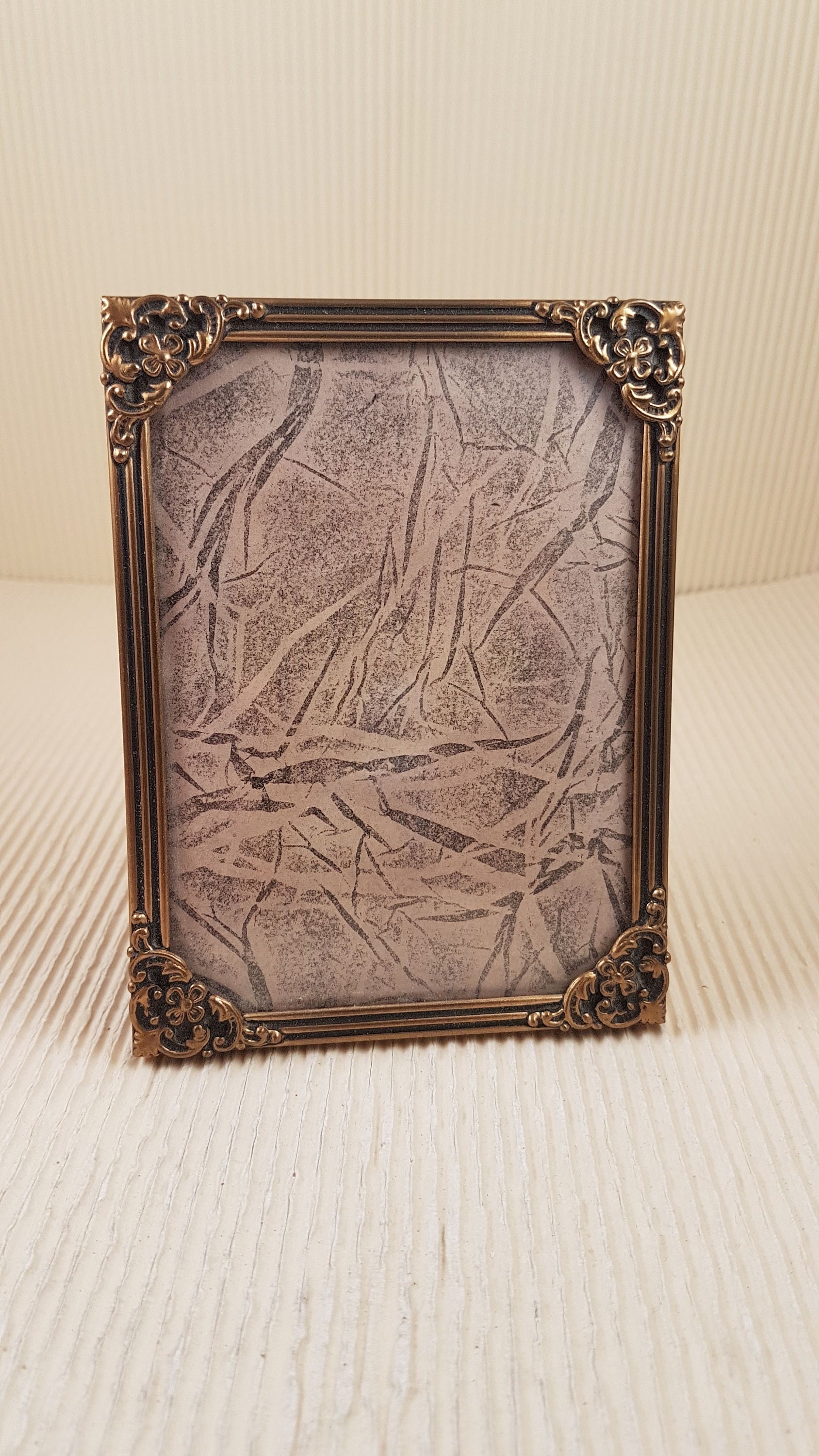 Old Metal Frame Made in Denmark Embossed Glass - Etsy