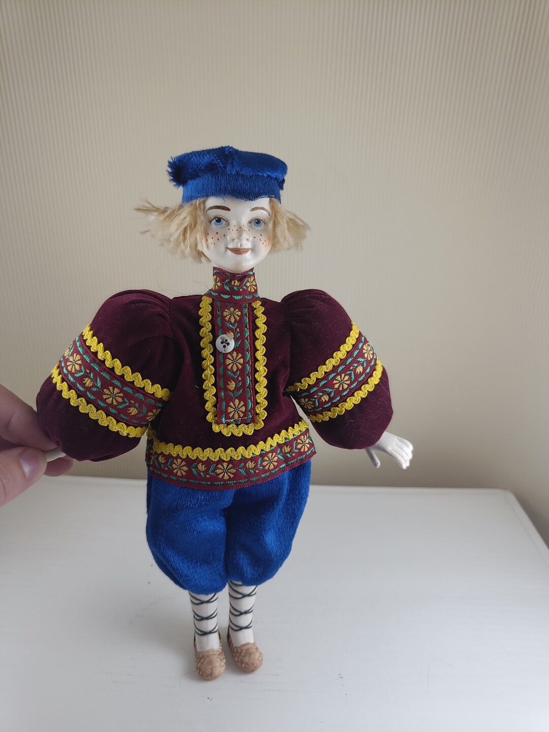 Vintage Russian Folklore Doll Boy Handpainted National Costume - Etsy