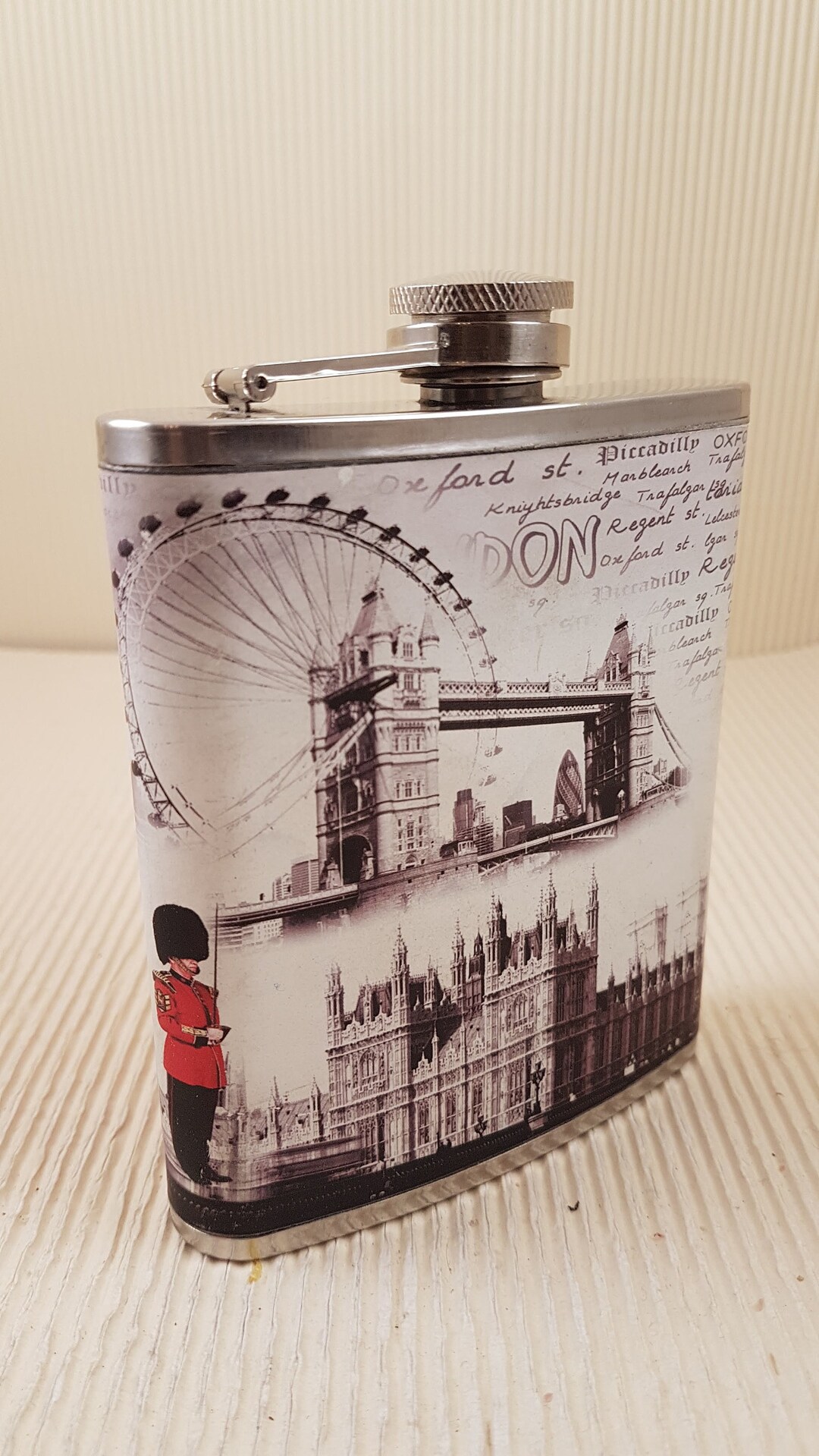 Vintage Tin London Flask Stainless Steal 7 Ounces - Etsy