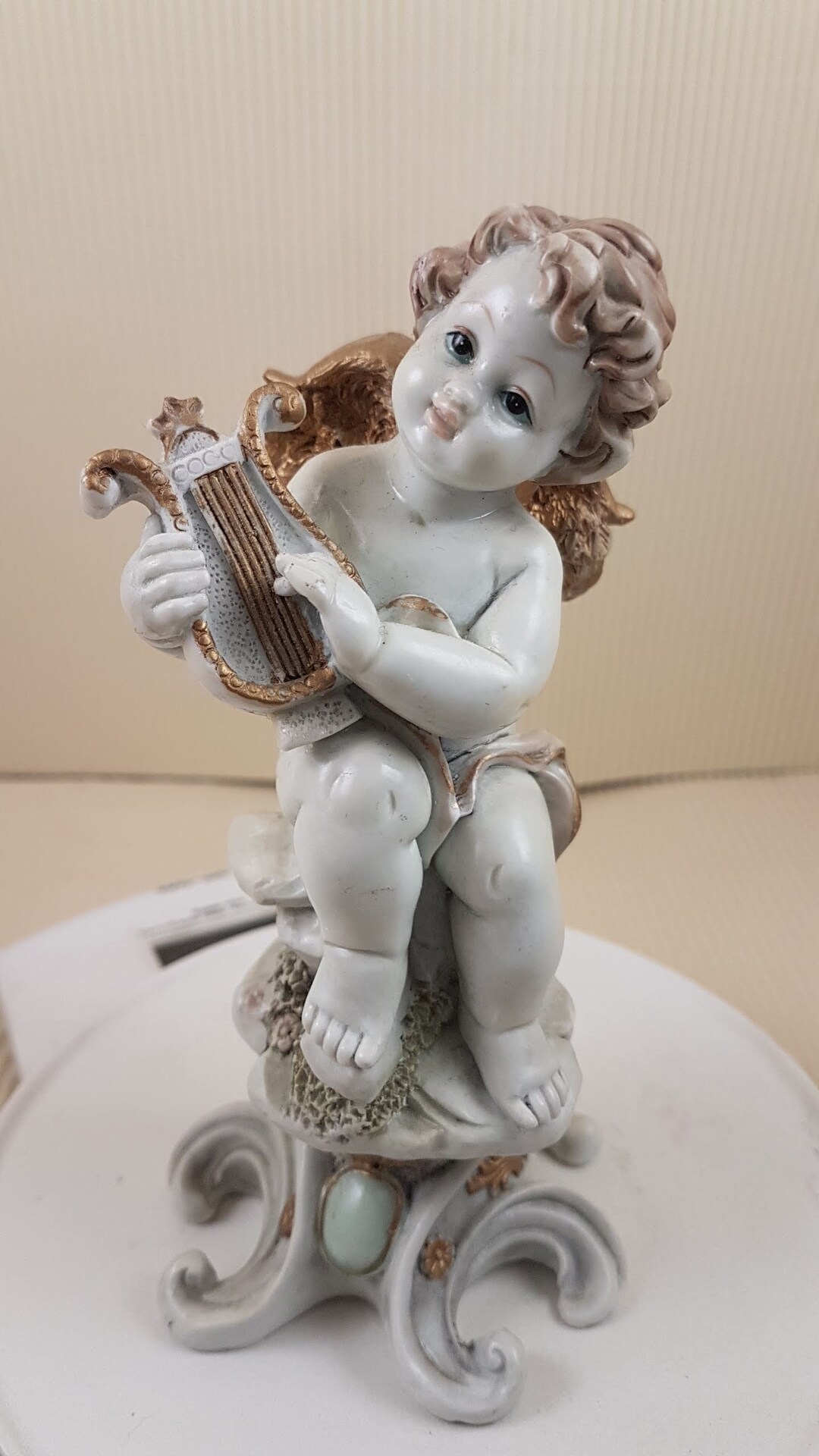 Vintage Cherub Figurine Angel Playing Music - Etsy