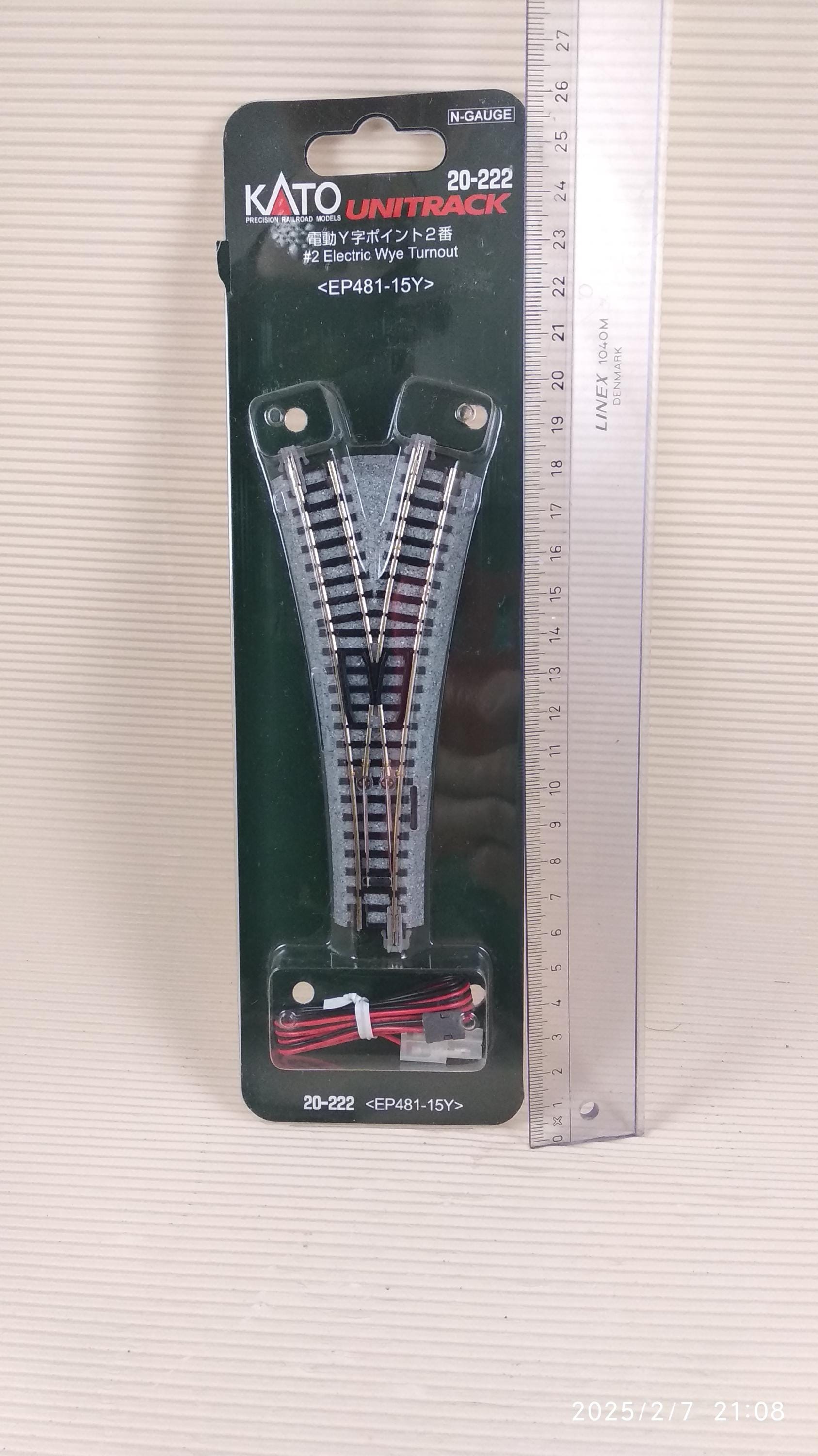 20-222 Kato UNITRACK N Scale #2 Electric WYE Turnout 1 Piece in Package ...