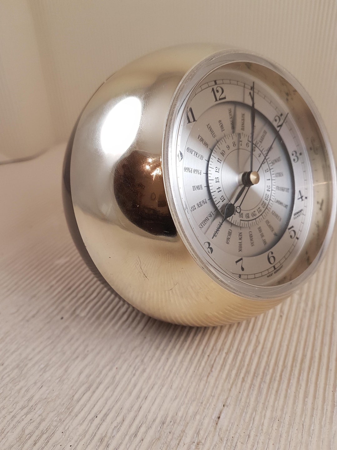 Mid Century Watch STAIGER Vintage World Clock Space Age Table Clock ...