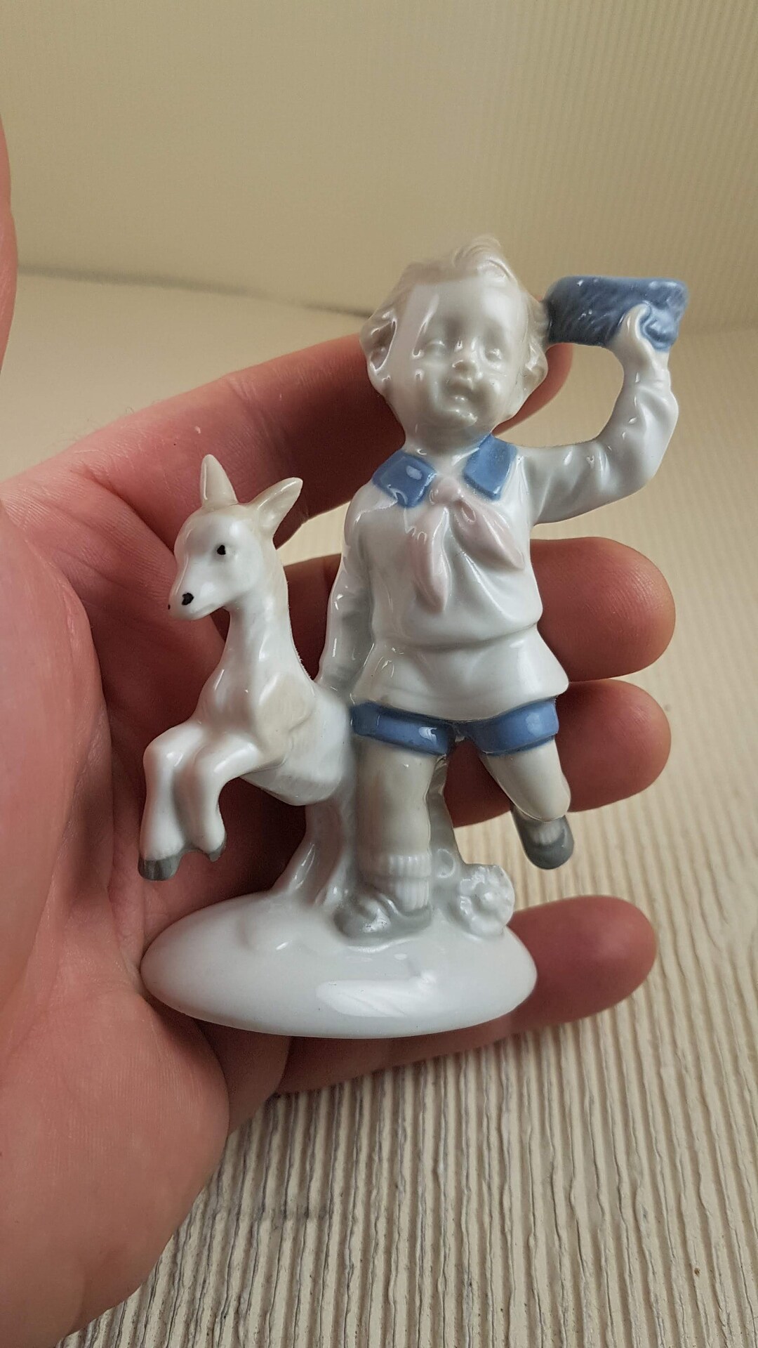 Vintage Porcelain Happy Boy Figurine GDR - Etsy