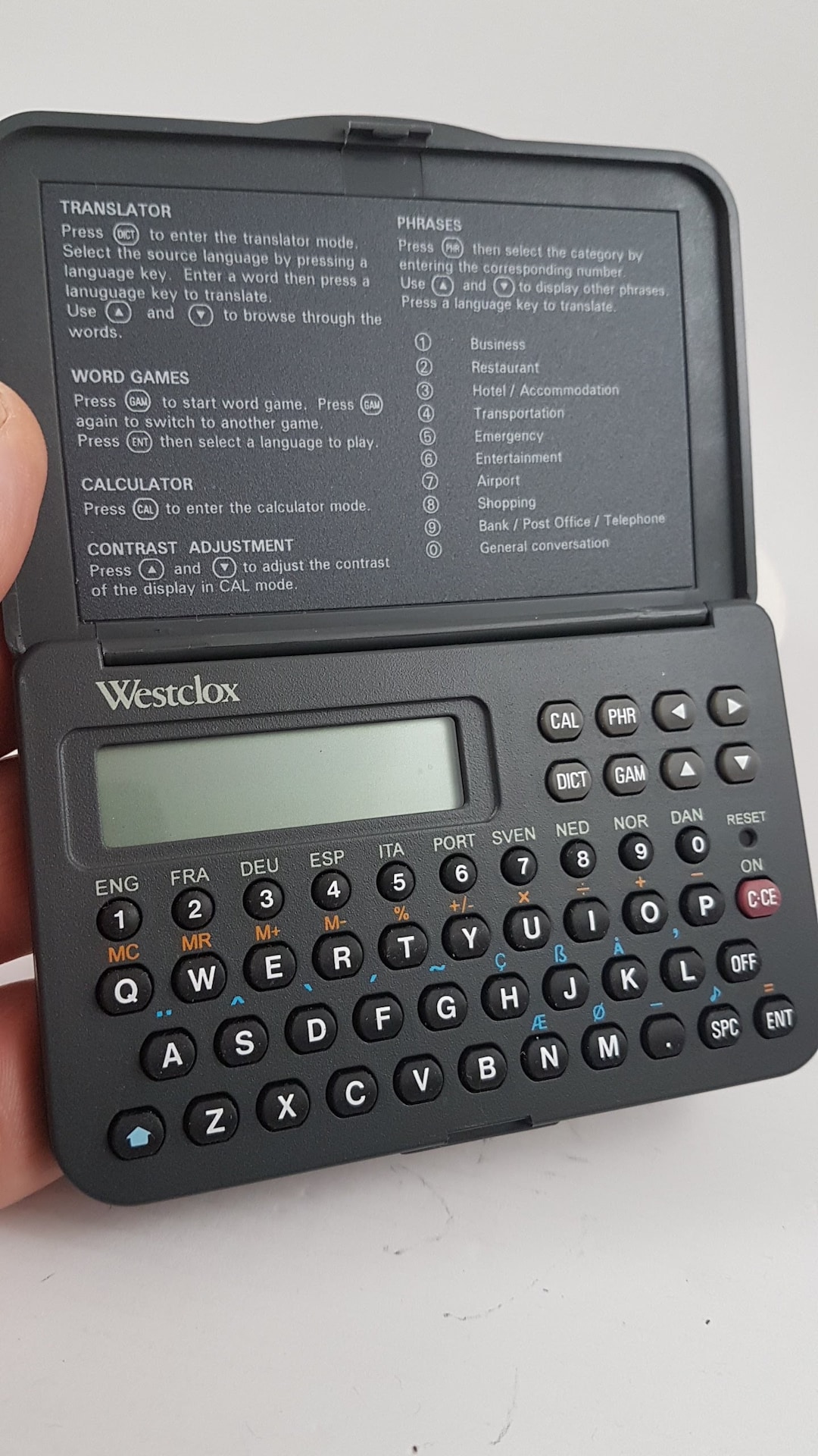 Rare Westclox 10 Language Translator/ Word Games, Phrases , Calculator ...