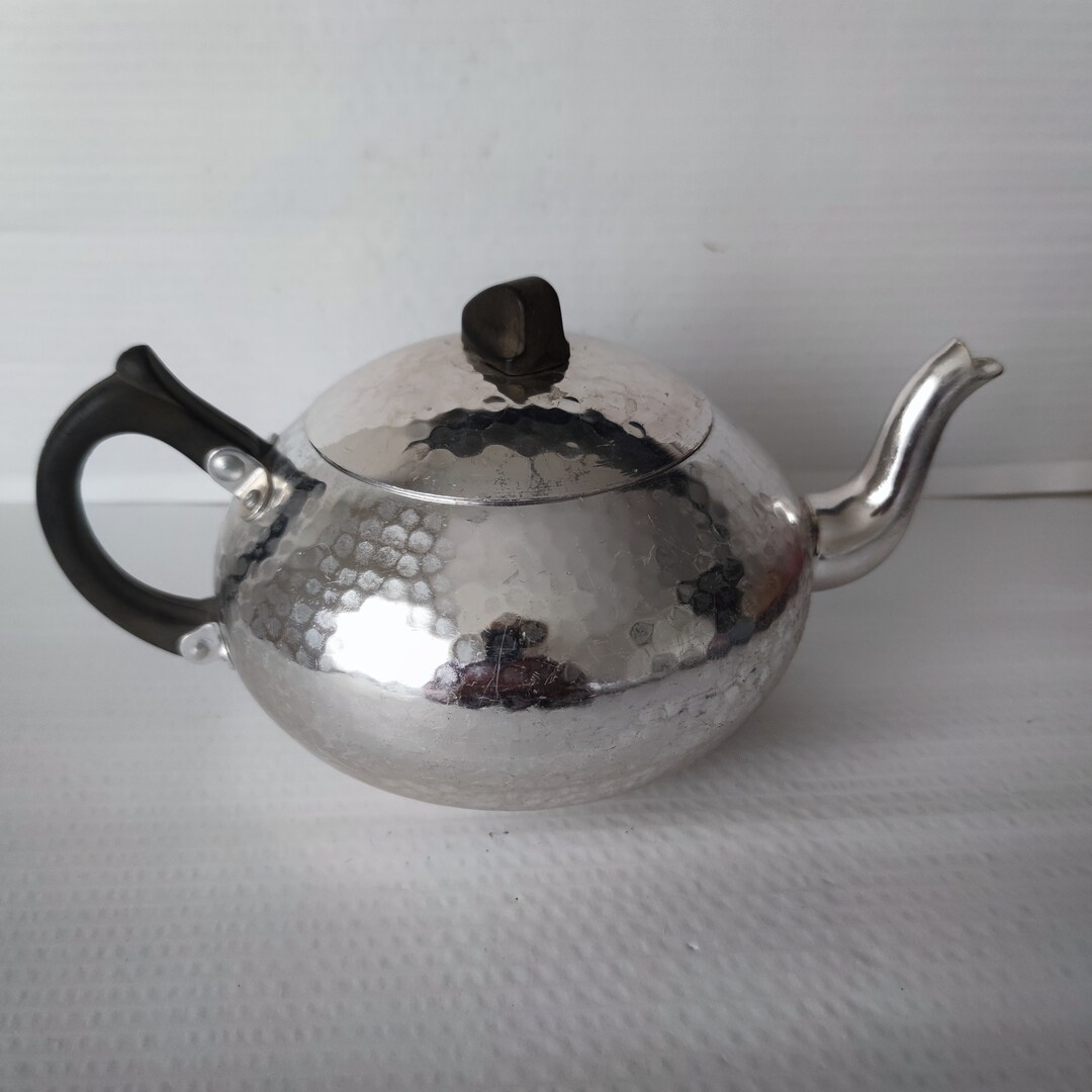 Vintage Kettle Hammered Silver Teapot Diamond Lustre Ware British Made ...