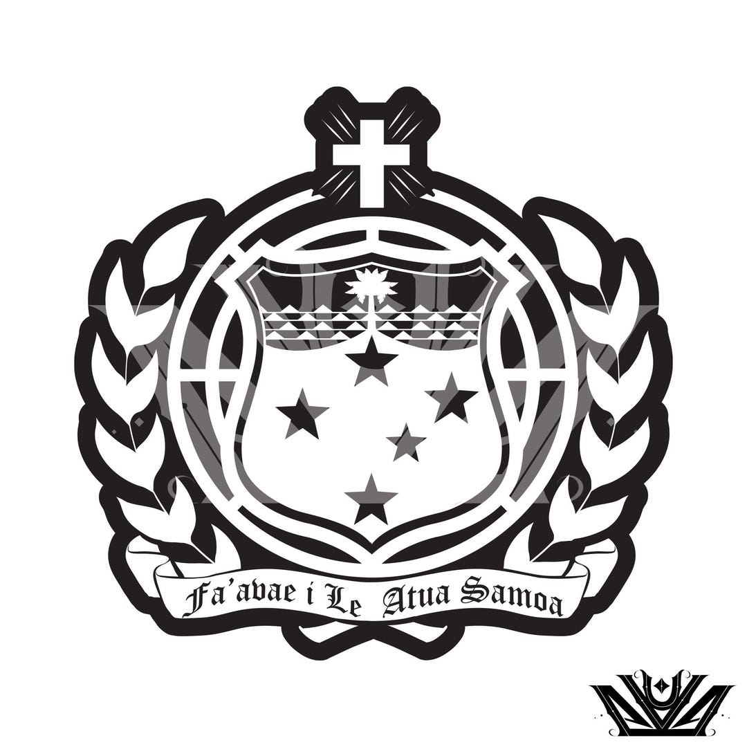 Samoan Crest Black and White Vinyl Car Sticker - Etsy