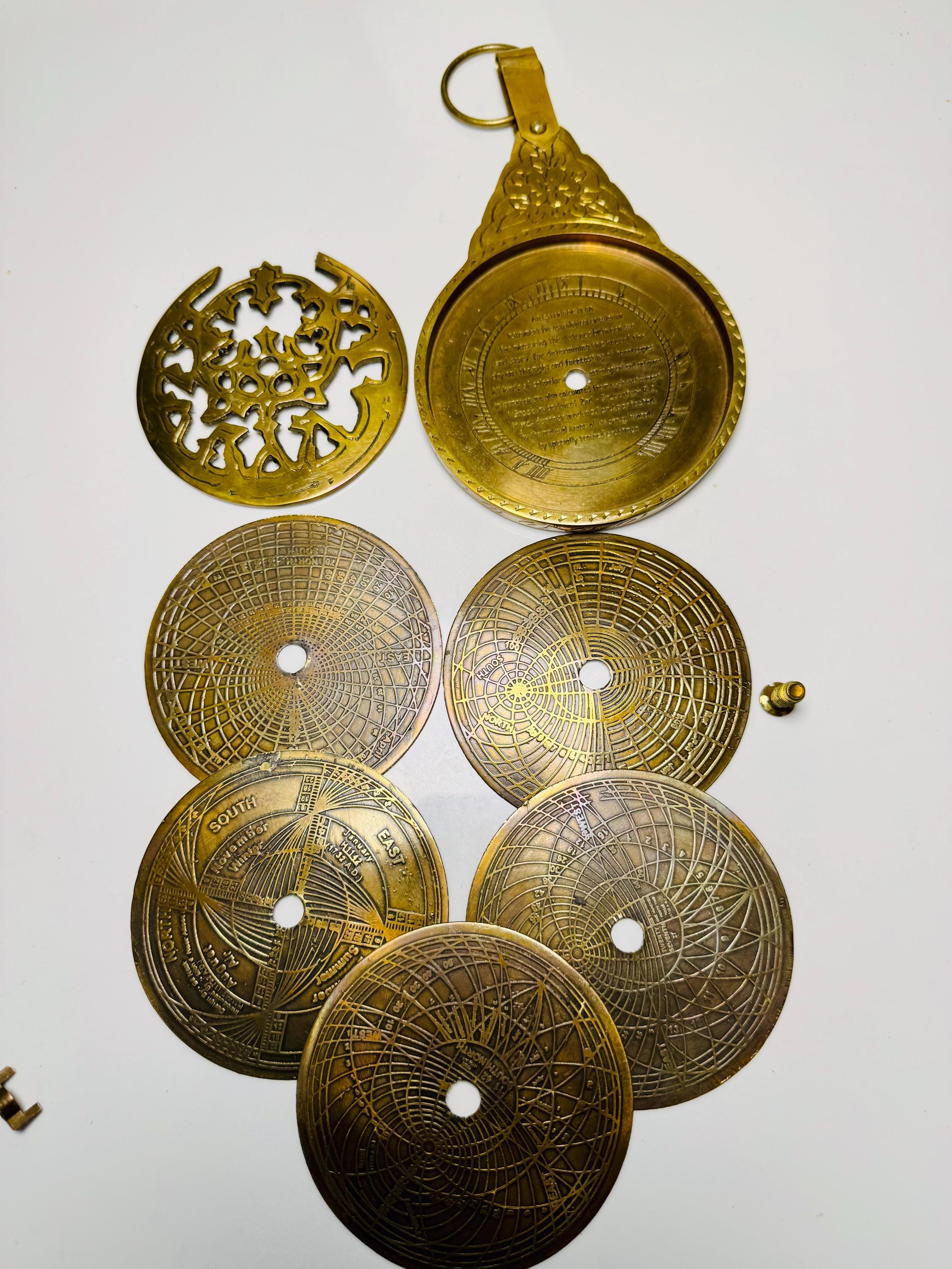 Handcrafted Vintage Brass Astrolabe – English Globe 8” – Nautical ...