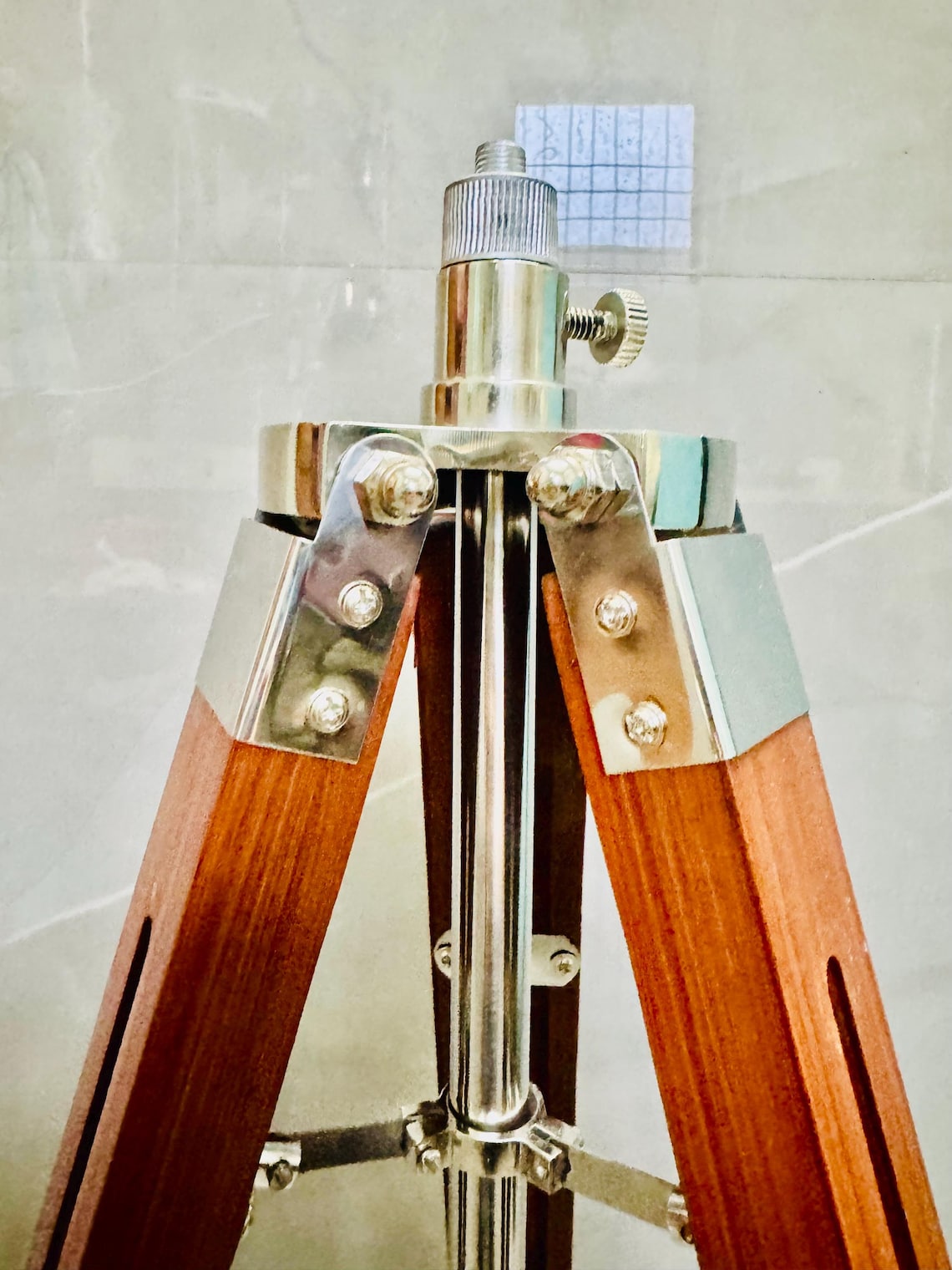 Vintage Wooden Tripod Stand | Nautical Floor Decor | Adjustable Brown ...