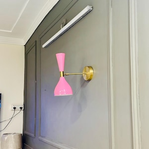 Unique Pink Sconce Pair: Vintage Wall Lighting Fixtures for a Modern ...
